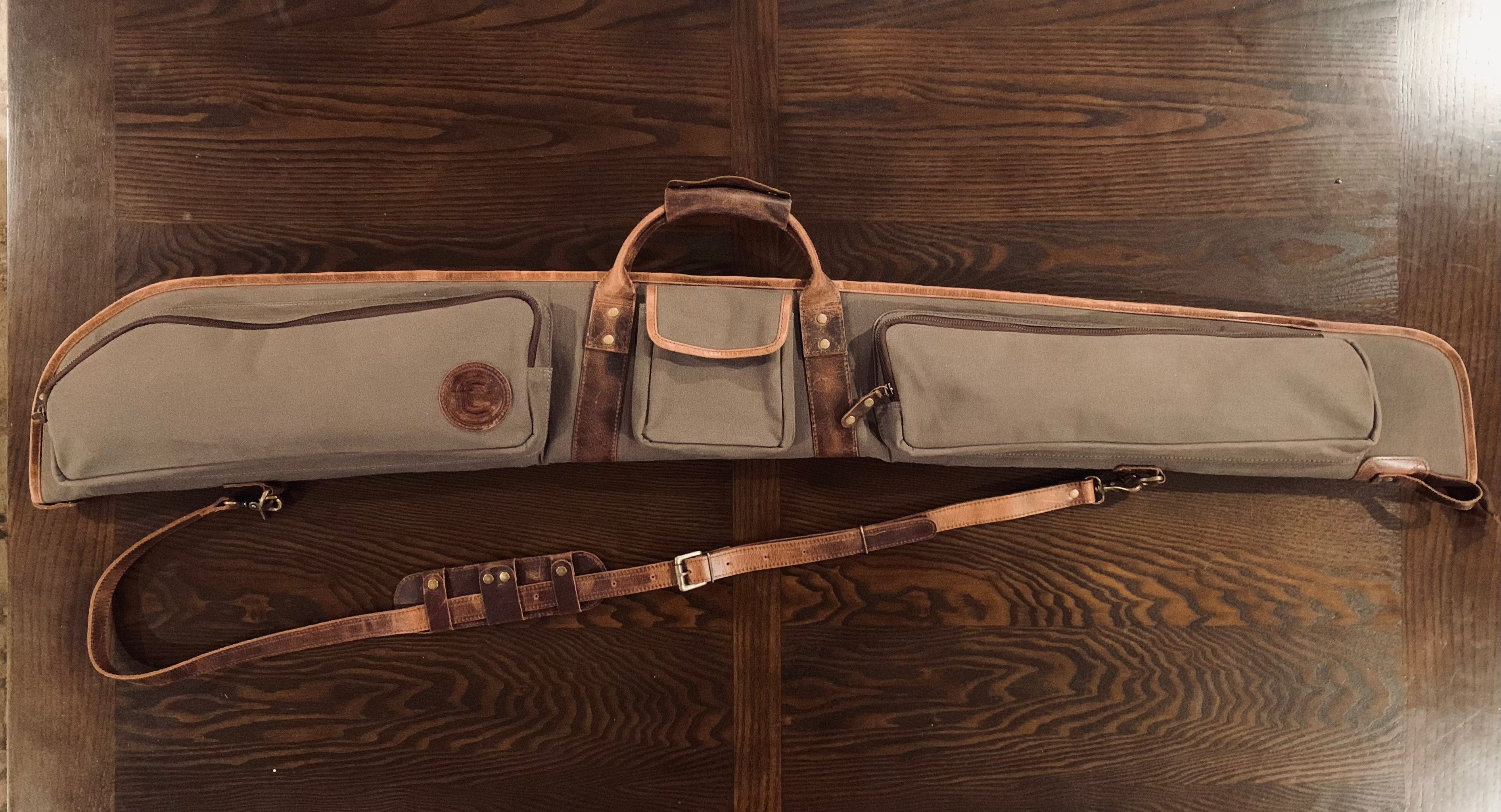 Canvas leather shotgun case - 3 Exterior Pockets – CLEAN TRIGGER