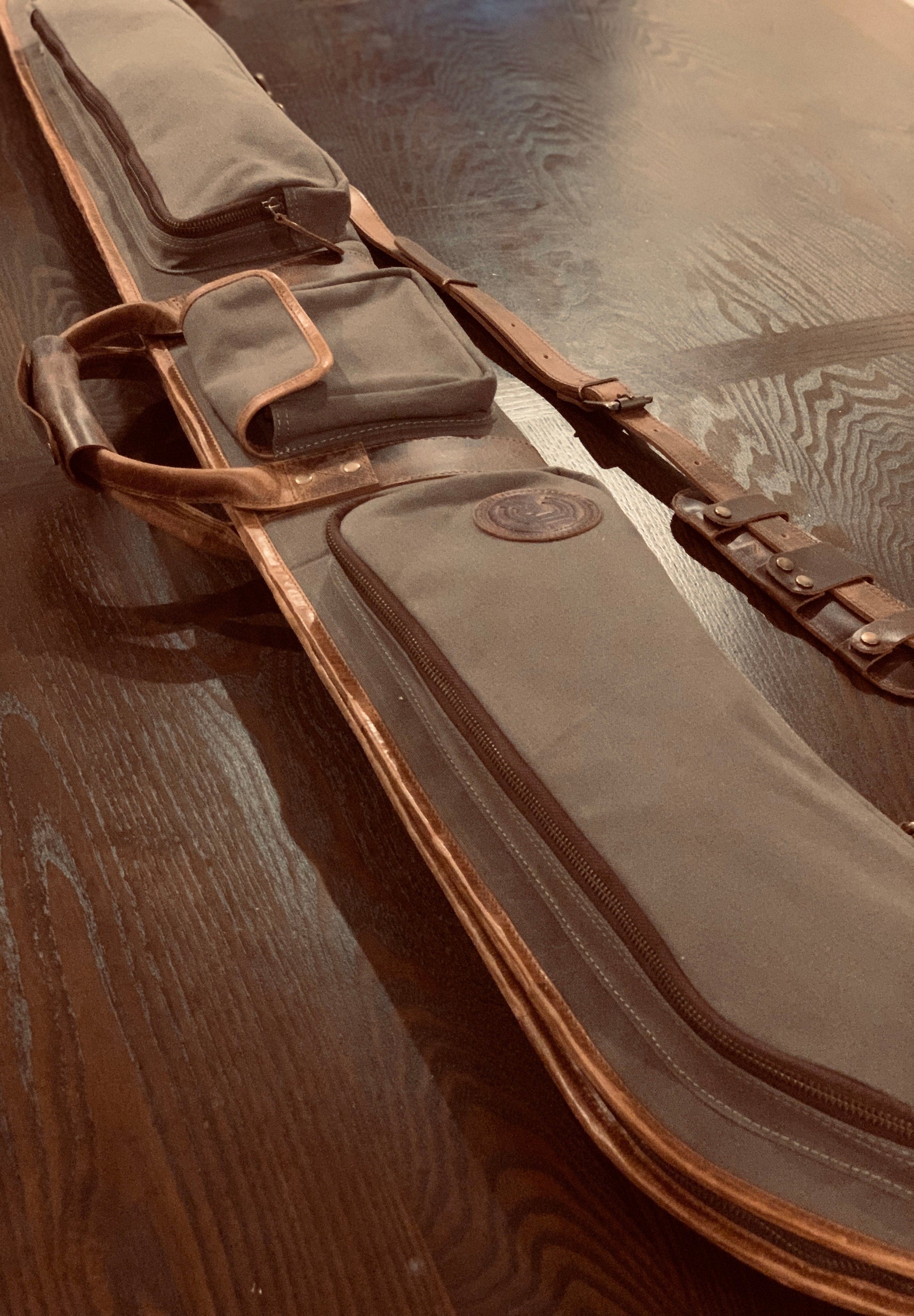 Canvas leather shotgun case - 3 Exterior Pockets – CLEAN TRIGGER